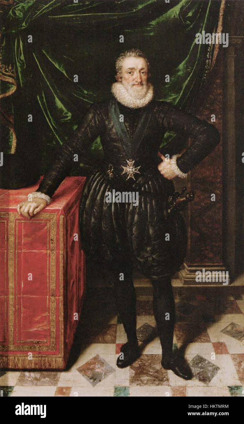 This portrait by Frans Pourbus II depicts Henry IV, King of France, in ...