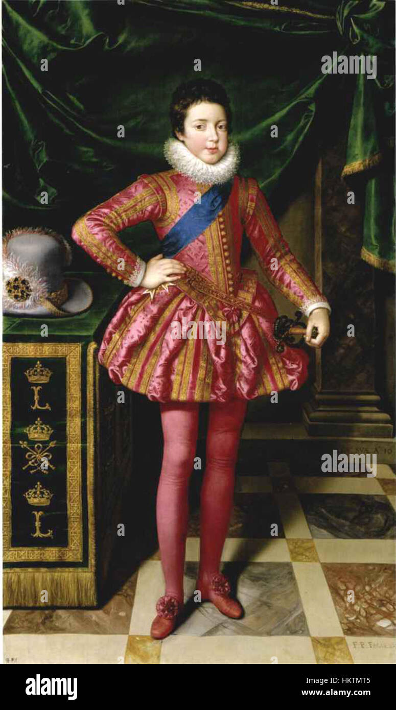 This painting by Frans Pourbus II portrays Louis XIII as a child. The ...