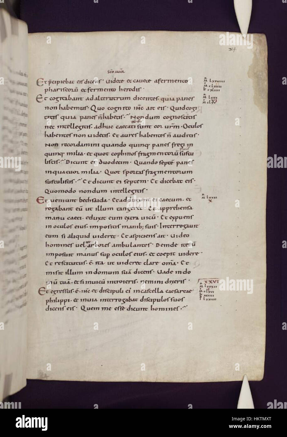 The 'Latin Gospels 84r' manuscript housed in the Bodleian Libraries is ...