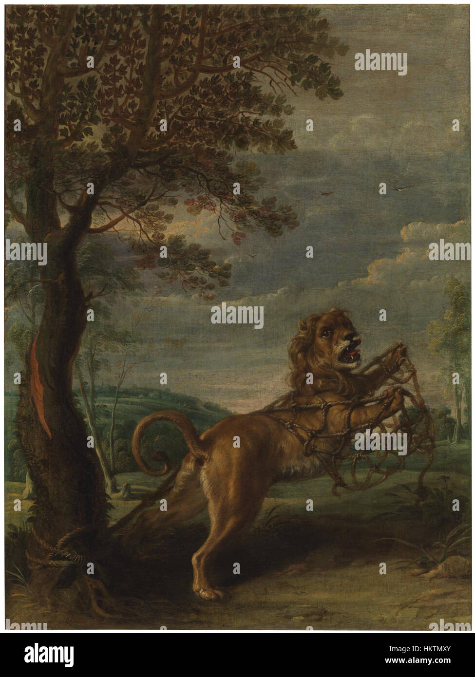 Frans Snydersâ€™ *Fabel of the Lion and the Mouse* depicts the moral ...