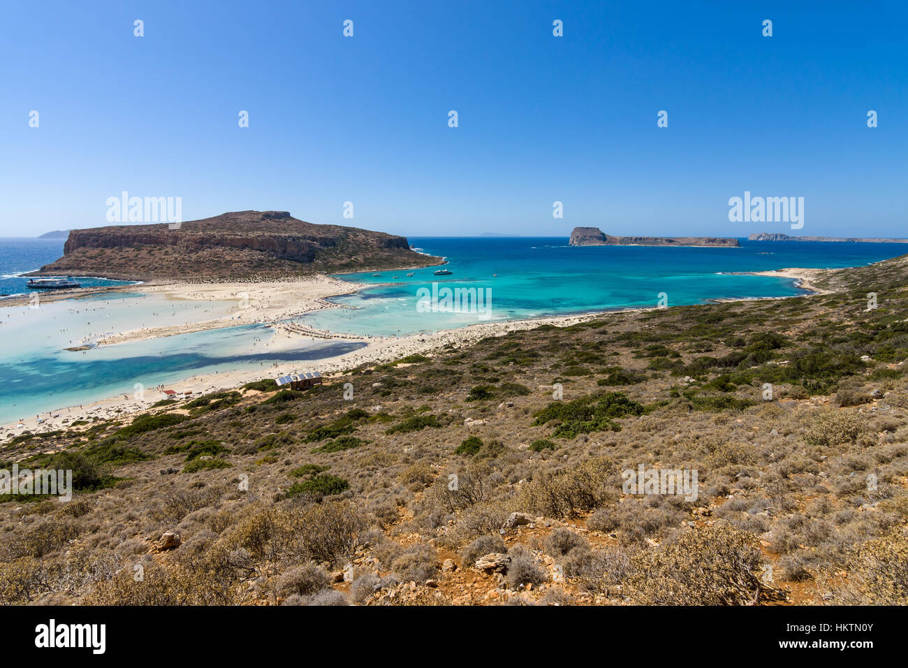 Balos beach. The west coast of the peninsula Gramvousa. The island of ...