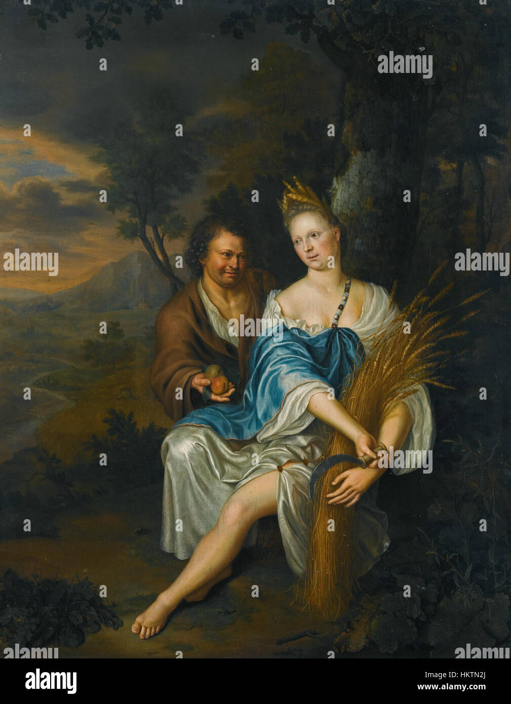 'Vertumnus and Pomona' is an oil painting by Frans van Mieris the ...