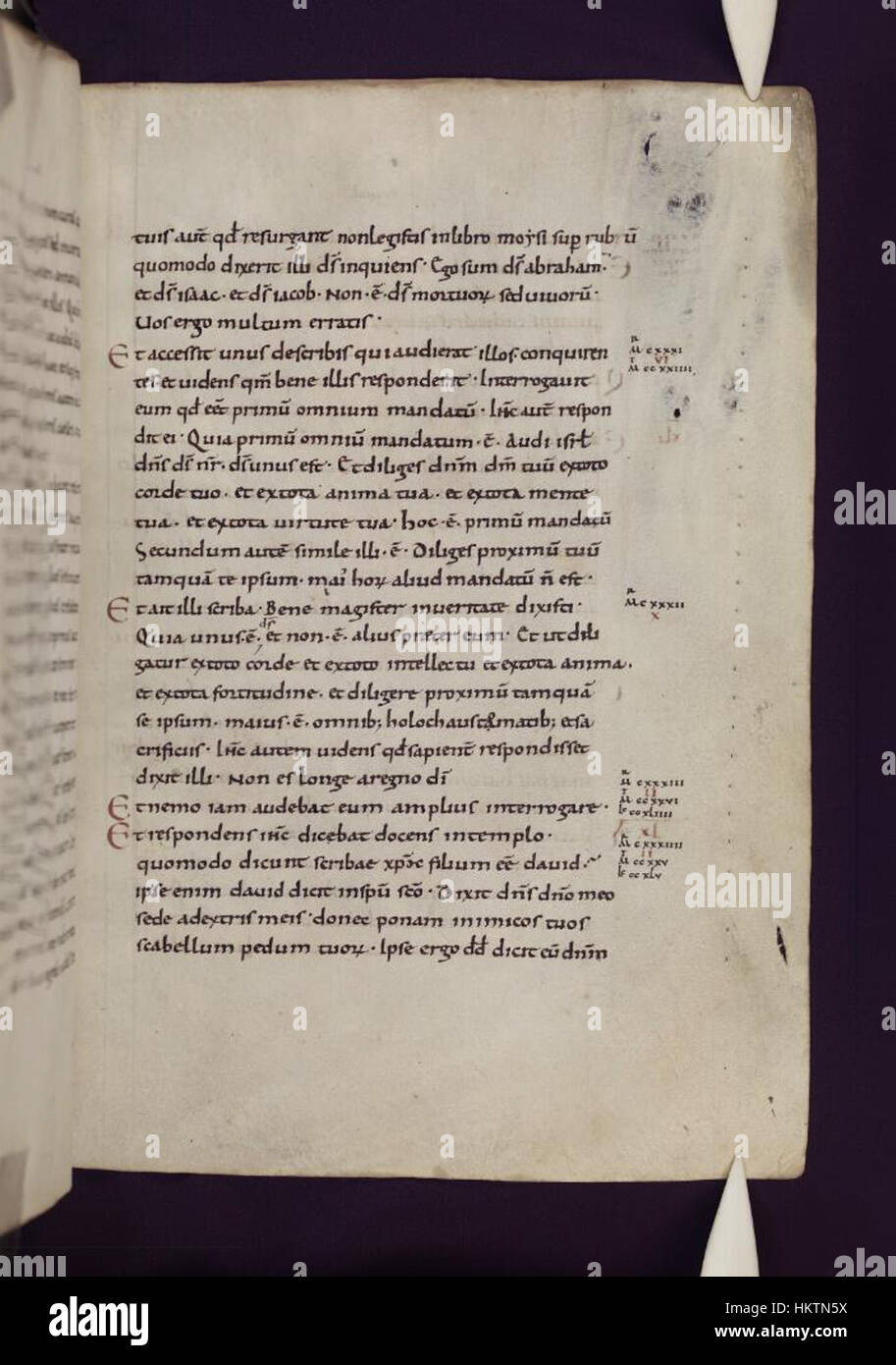 The Latin Gospels 91r, housed in the Bodleian Libraries, is a medieval ...