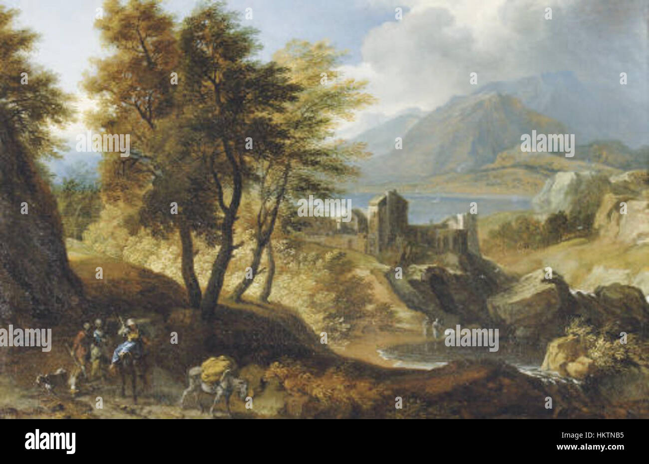 This painting by Franz Joachim Beich depicts a mountainous river ...