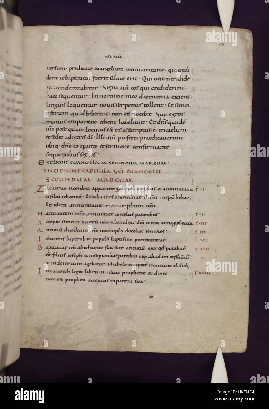The 'Latin Gospels 98r' is a historical manuscript housed at the ...