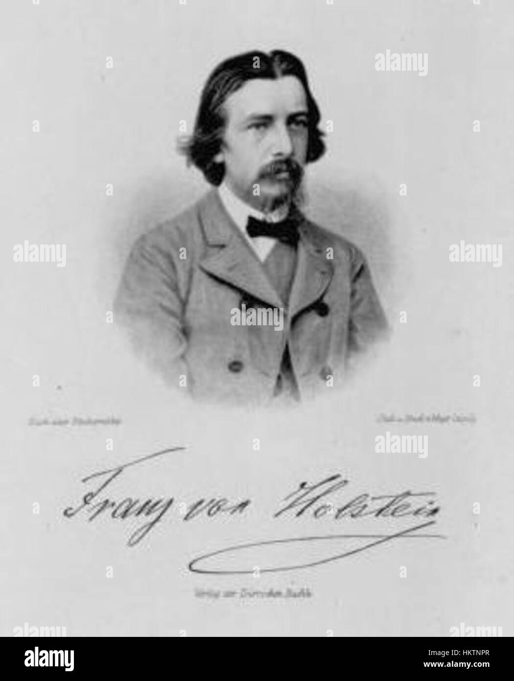 A portrait of Franz von Holstein, signed by the artist, capturing the ...