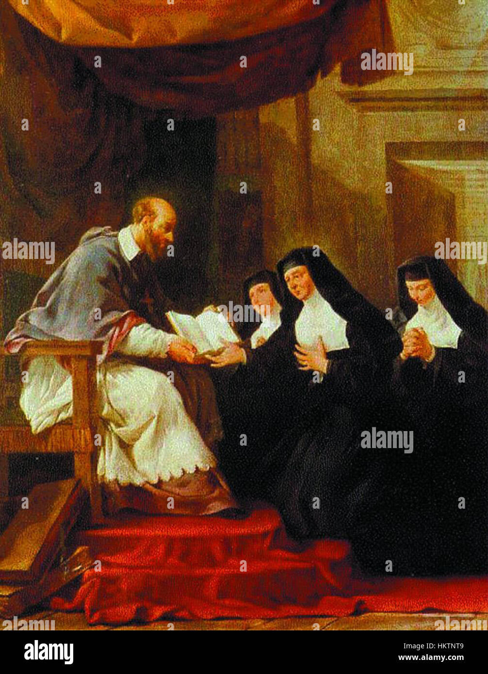 Franz von Sales' painting 'Heimsuchung' depicts a religious theme of ...