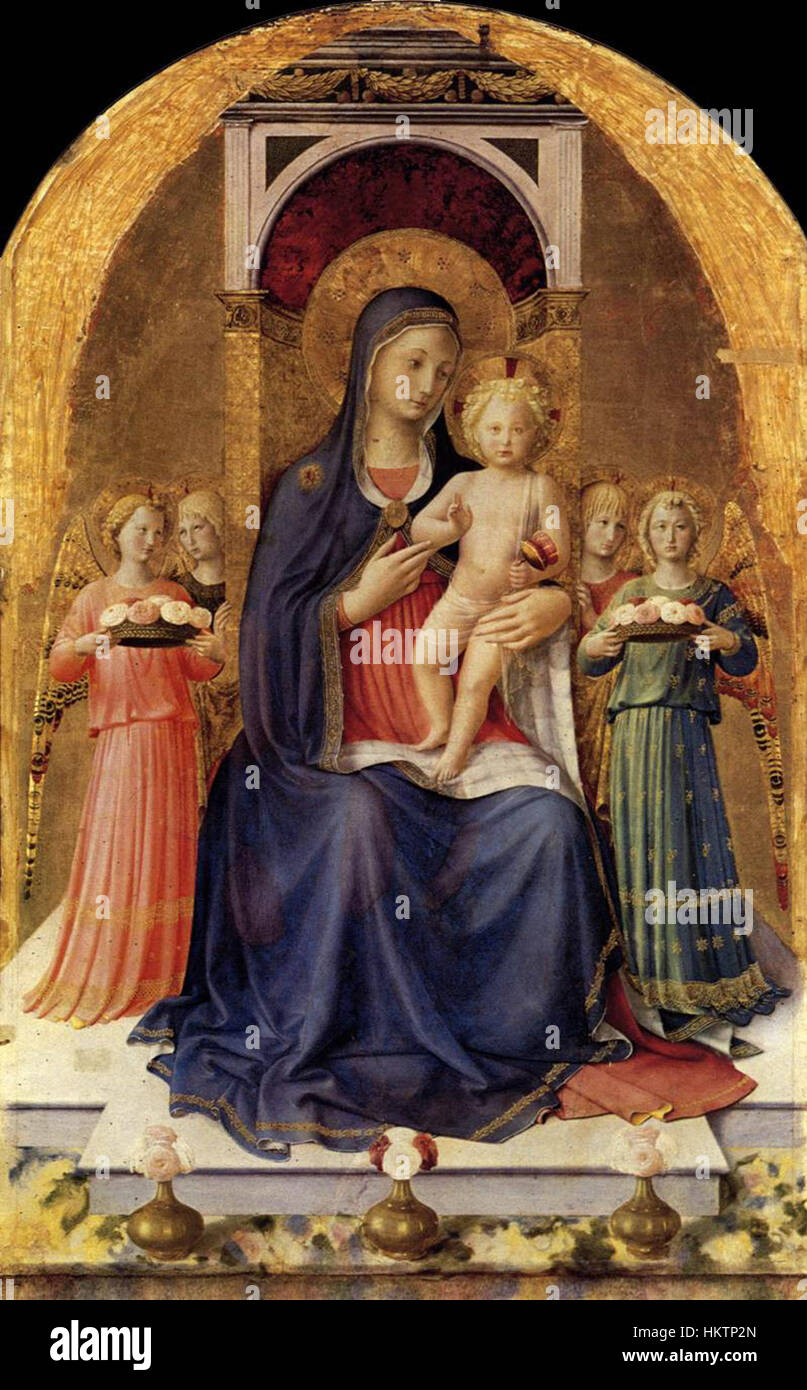 Fra Angelico’s central panel of the Perugia Altarpiece depicts scenes ...