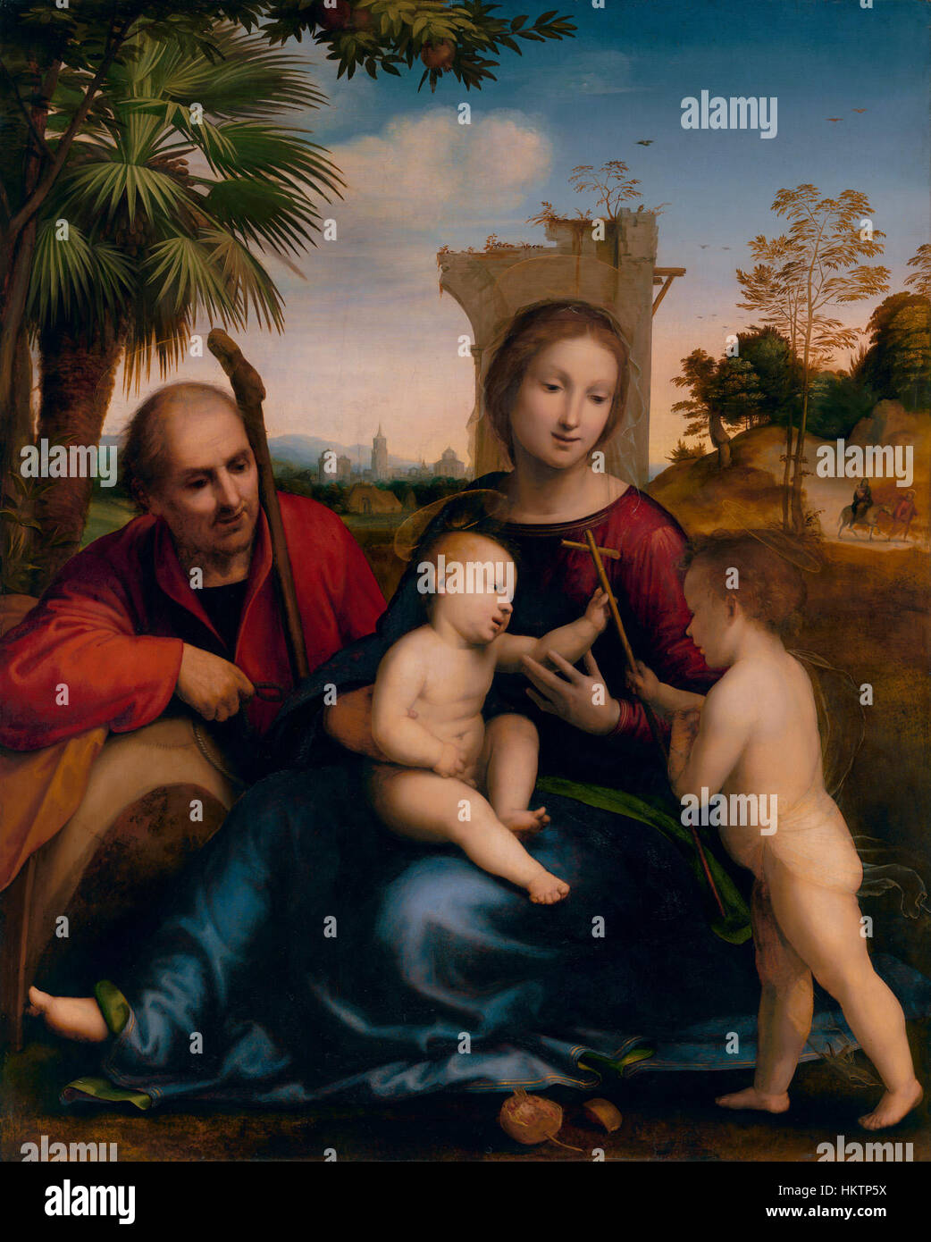 'The Rest on the Flight into Egypt with St. John the Baptist' by Fra Bartolomeo, painted around ...