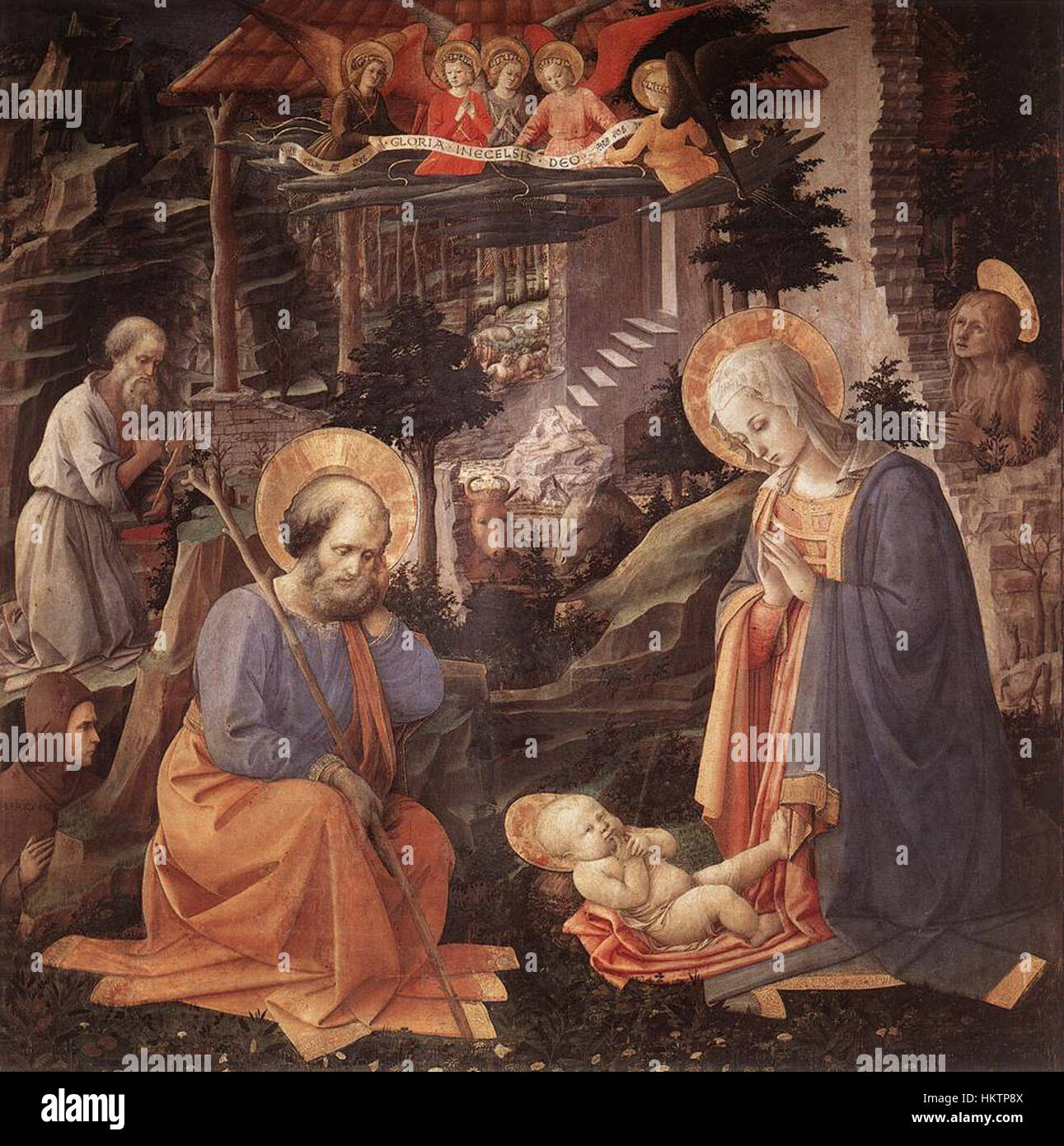 Fra Filippo Lippi's 'Adoration of the Child' depicts the nativity scene ...