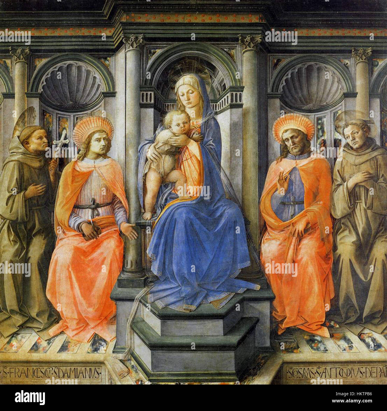 Fra Filippo Lippi - Madonna Enthroned with Saints - WGA13224 Stock ...