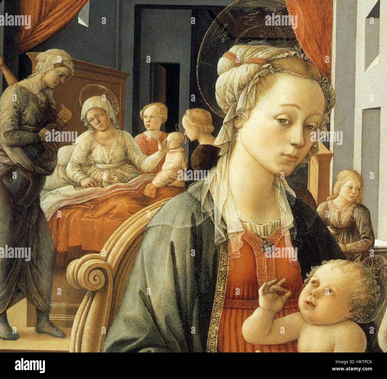 Fra Filippo Lippi - Madonna with the Child and Scenes from the Life of St Anne (detail ...