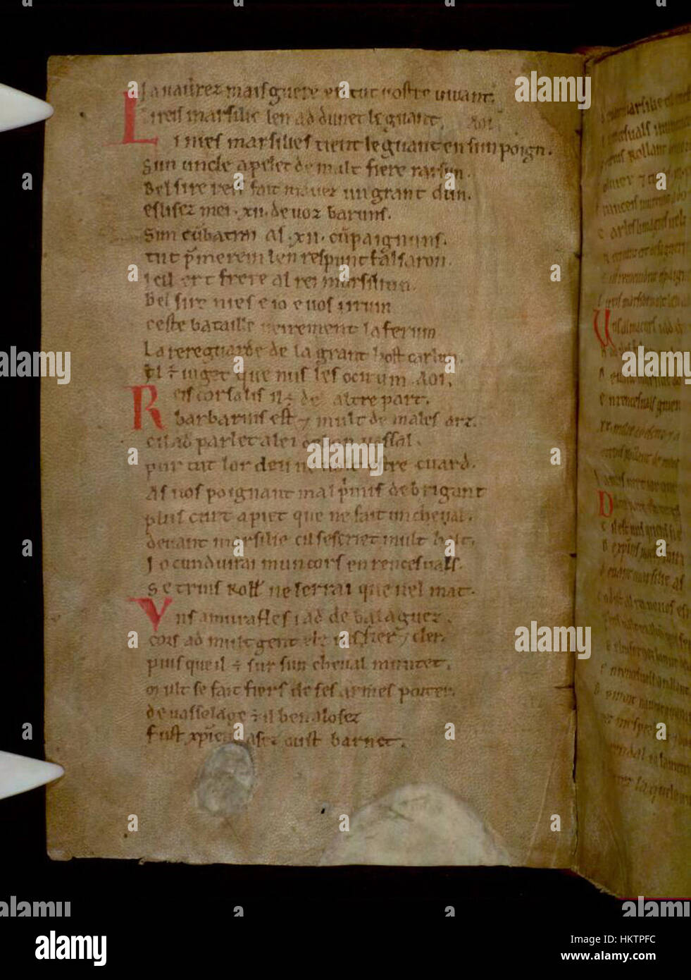 This illustration from *La Chanson de Roland*, a medieval epic ...