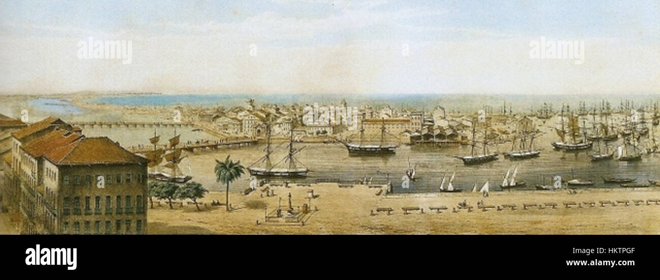 Frederick Hagedorn's 'Panorama do Recife' (1855) is a historical print ...