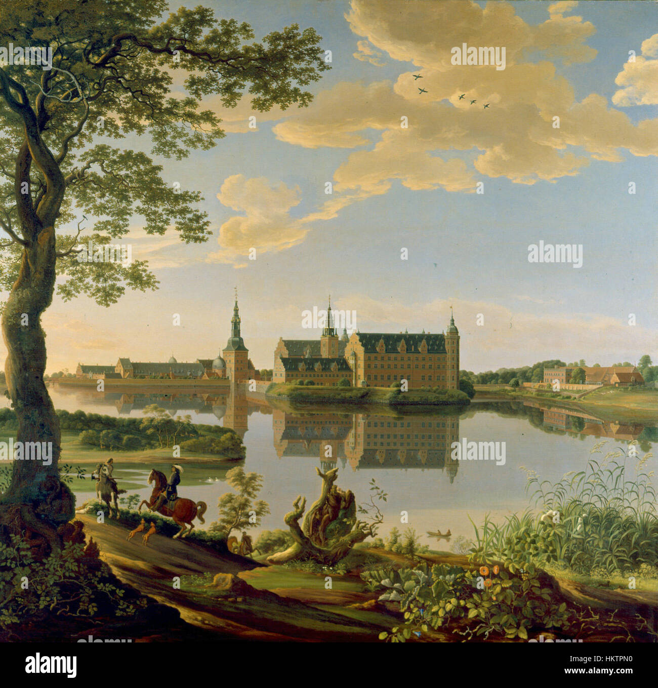 An oil painting of Frederiksborg Castle, painted by Baratta in 1652 ...