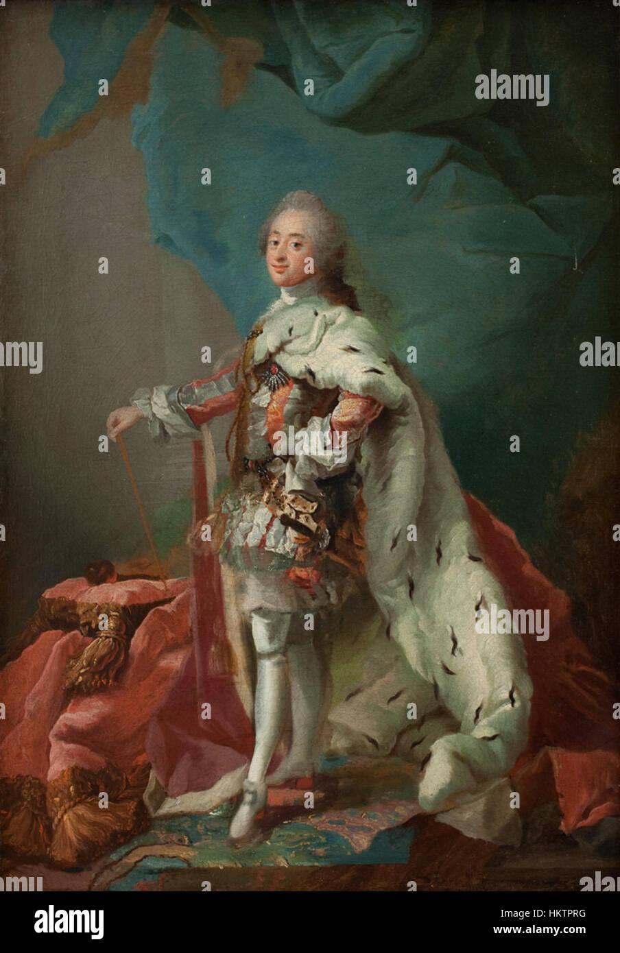 Frederik V i salvingsdragt small Stock Photo - Alamy