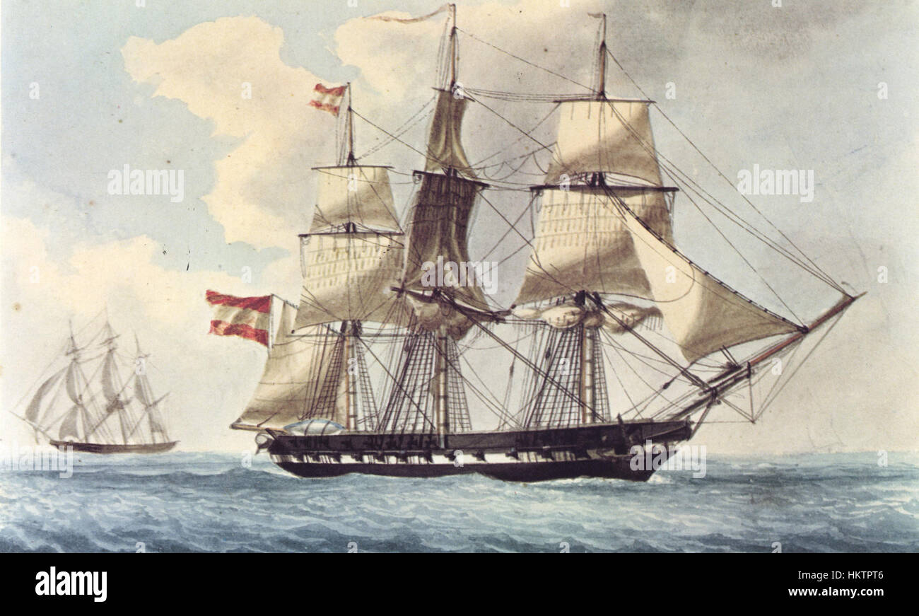 This painting by Antoine Roux depicts a Spanish frigate in distress ...