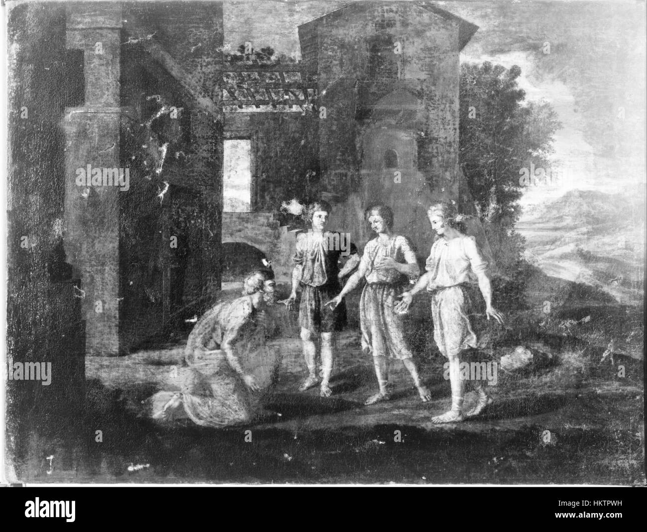 'Abraham and the Angels' is a historical painting of the biblical scene ...