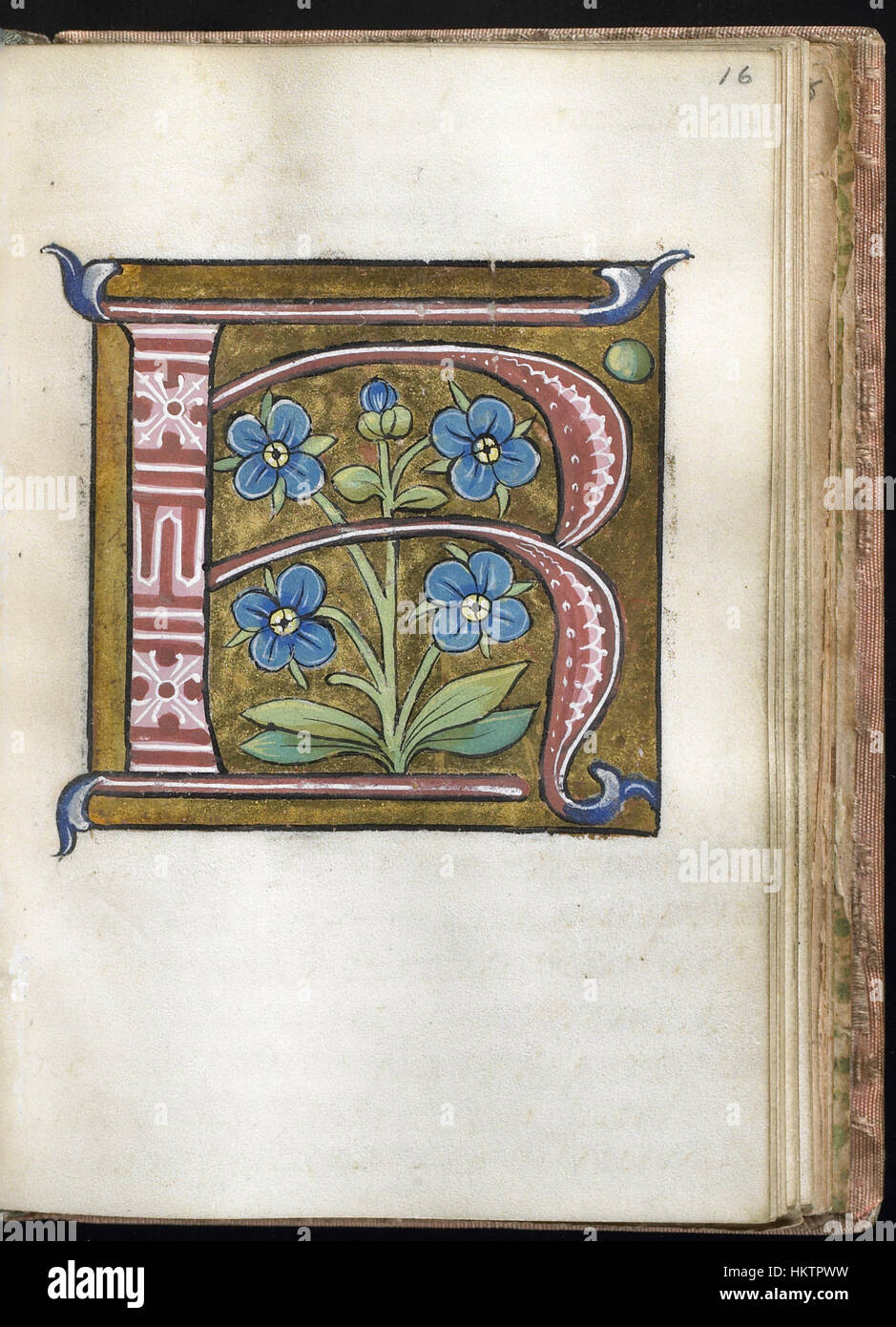 A leaf from a French alphabet book, featuring ornate calligraphy and ...