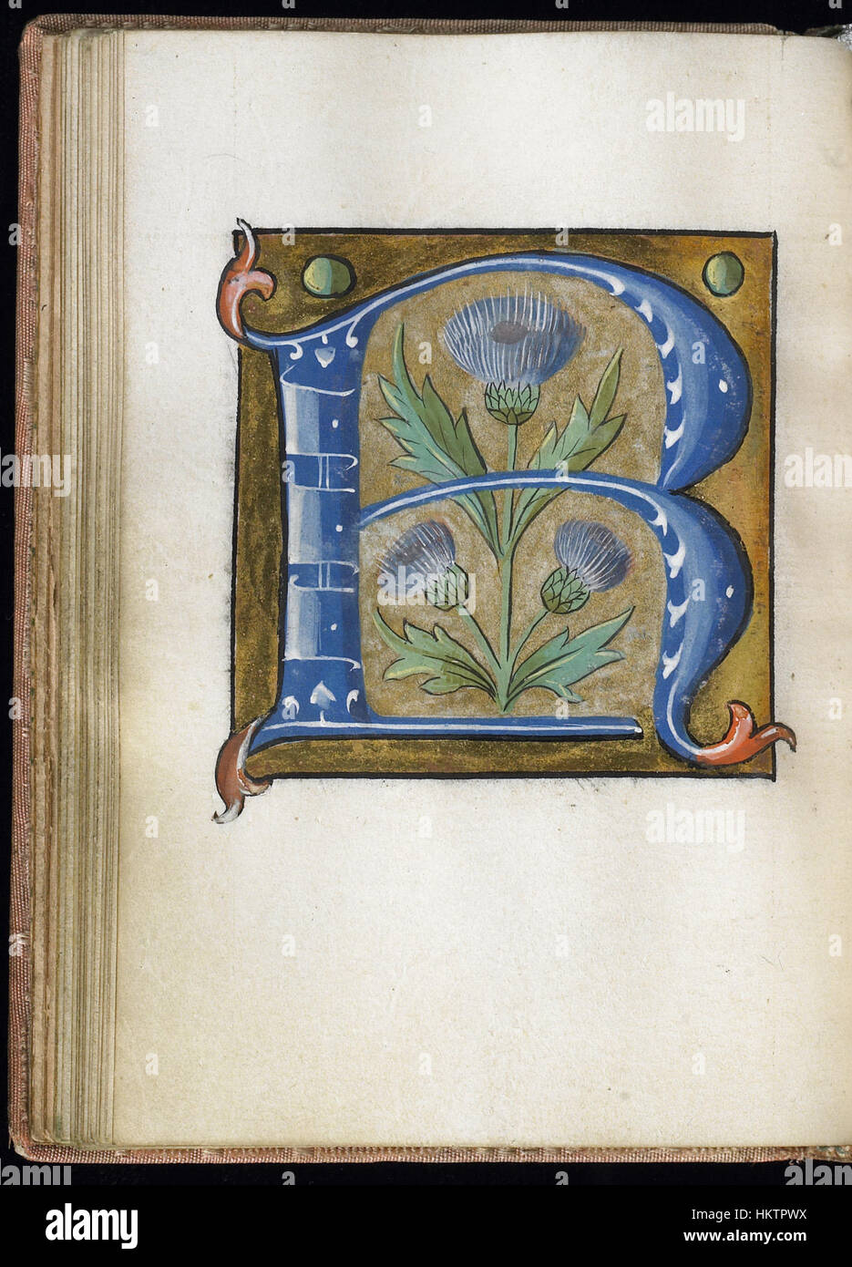 This leaf from a 15th-century French alphabet book showcases intricate ...