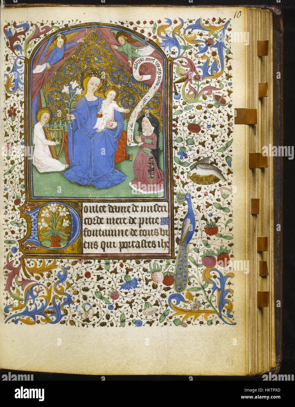 French - Leaf from Book of Hours - Walters W26976R Stock Photo - Alamy
