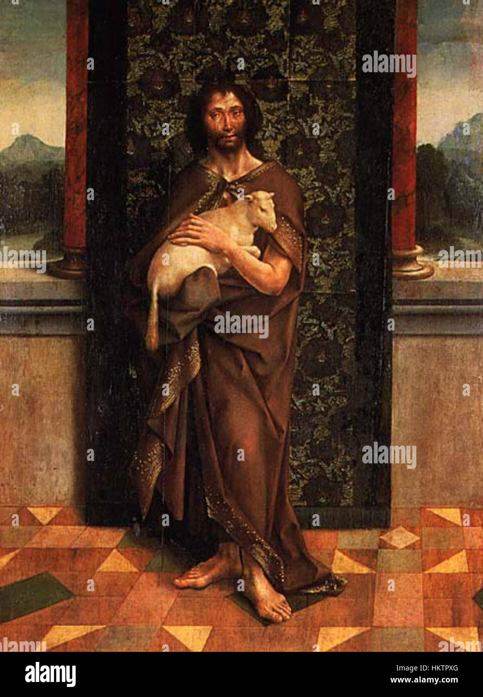 'O Bom Pastor' by Frei Carlos depicts a religious scene, reflecting ...