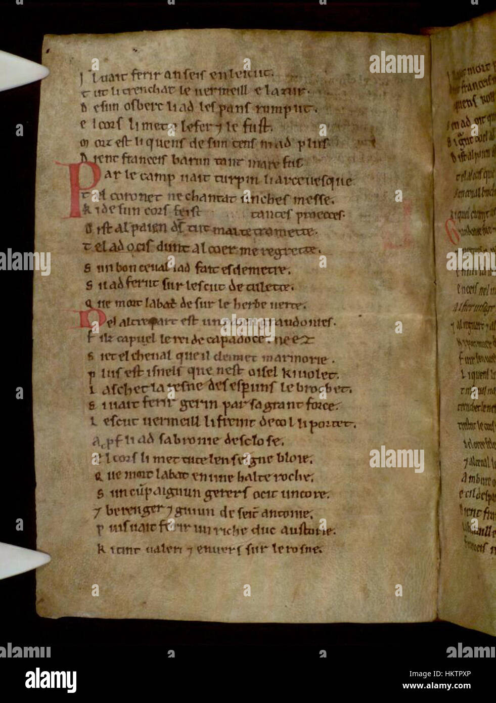 The 'La Chanson de Roland' manuscript, held in the Bodleian Libraries ...