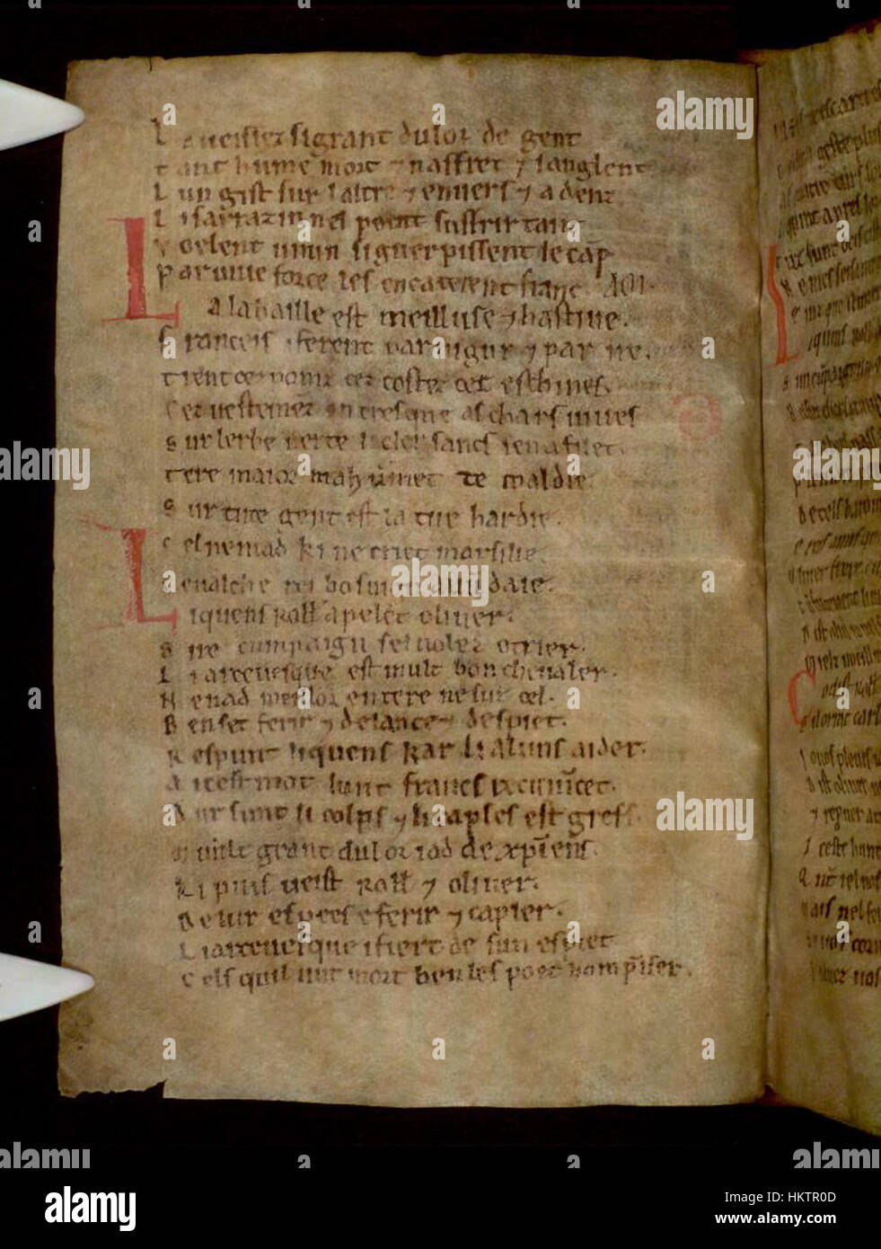 The manuscript 'La Chanson de Roland' held by the Bodleian Libraries is ...