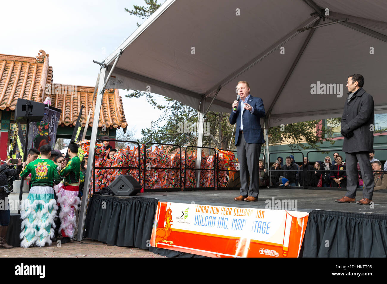 Seattle, USA. 29th Jan 2017. Mayor Ed Murray appears with his husband ...
