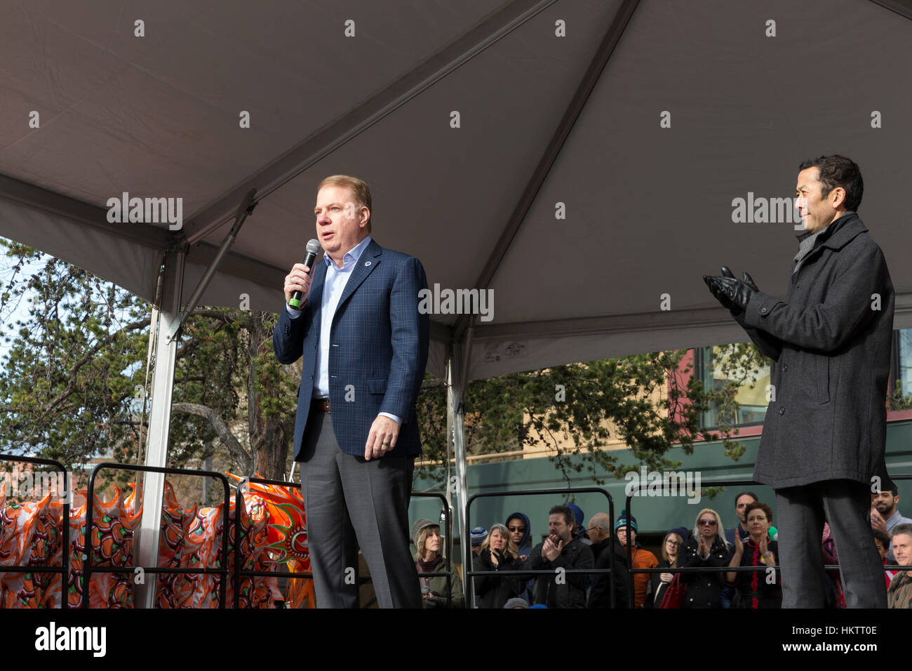 Seattle, USA. 29th Jan 2017. Mayor Ed Murray appears with his husband ...