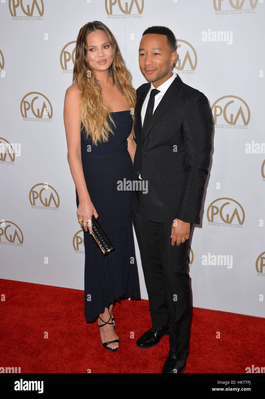 Beverly Hills, USA. 28th Jan, 2017. Singer/actor John Legend & wife ...