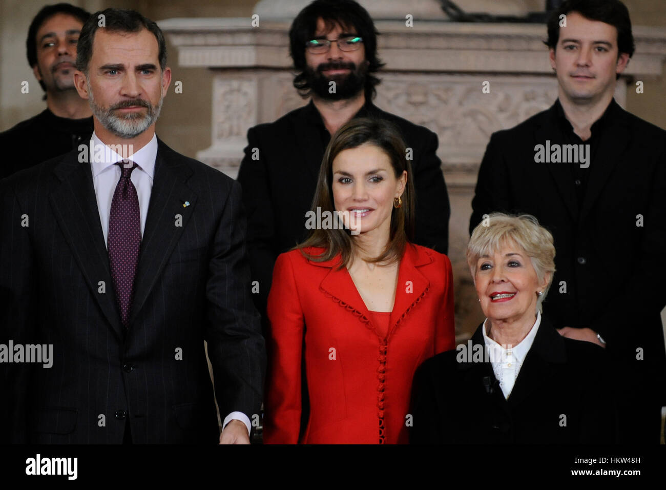 King Felipe VI and Letizia of Spain and Concha Velasco during the ...