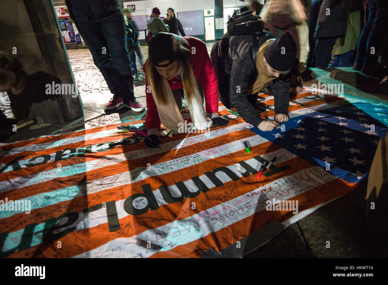 Flag american america deface write sign signing message hi-res stock ...