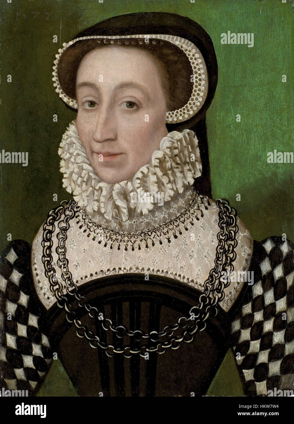 This portrait, attributed to the French School, depicts Catherine de ...