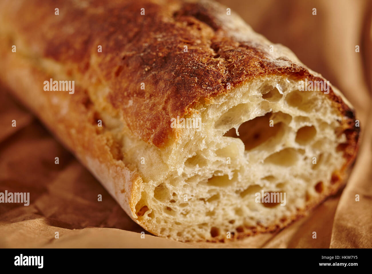 a French style loaf of bread from an American artisan bakery Stock ...