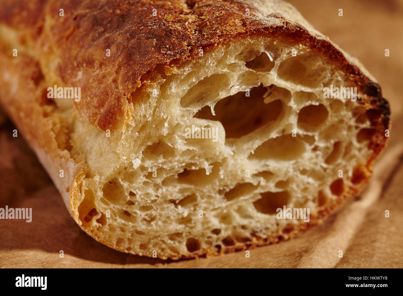 a French style loaf of bread from an American artisan bakery Stock ...