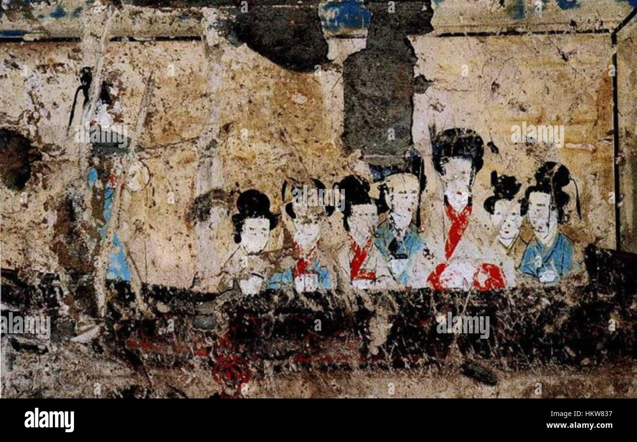 This fresco from a Han Dynasty tomb in Sian (modern-day Xi'an), Shensi ...