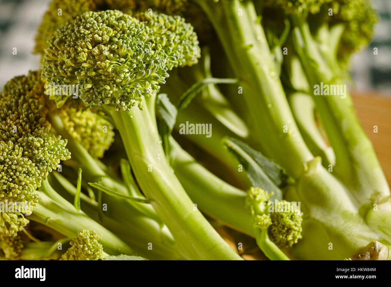 Bunches of raw broccoli Stock Photo - Alamy