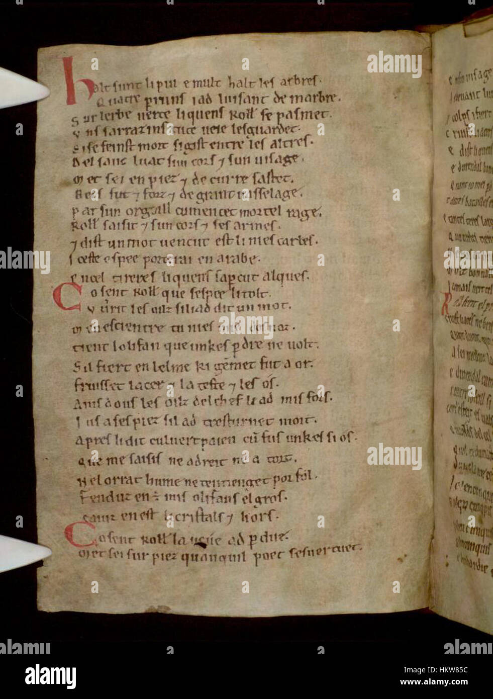 ‘La Chanson de Roland’, a significant manuscript housed in the Bodleian ...