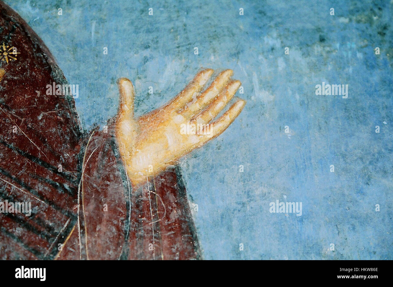 A fresco depicting the scene of Saint Andrew, located at the Matka ...