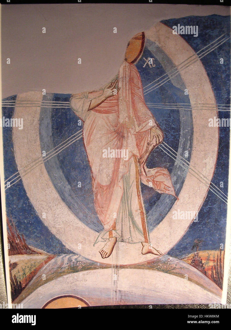 This image features a fresco from the Church of St. Pantelejmon in ...