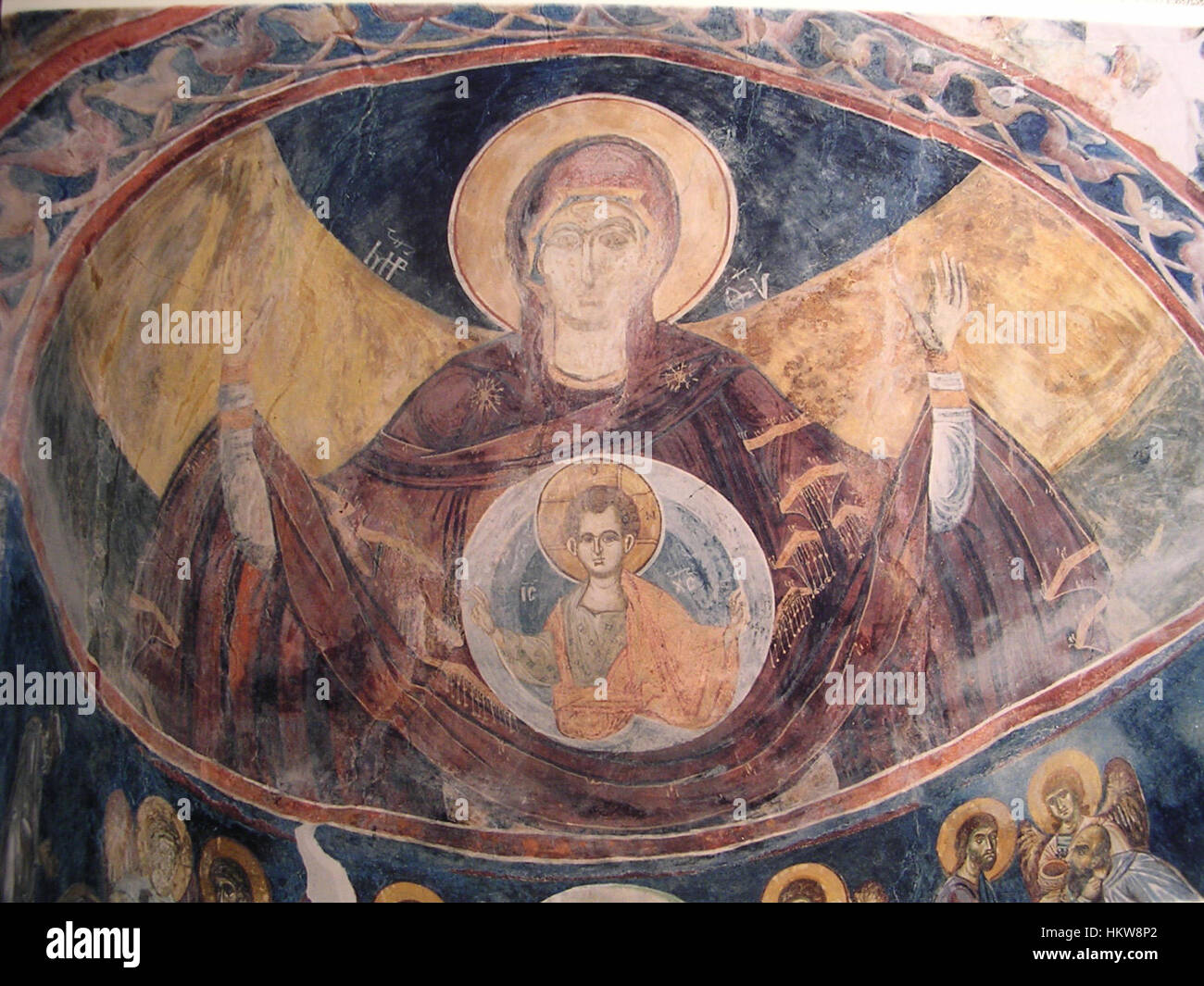 A fresco from the Church of St. Pantelejmon in Nerezi, depicting ...
