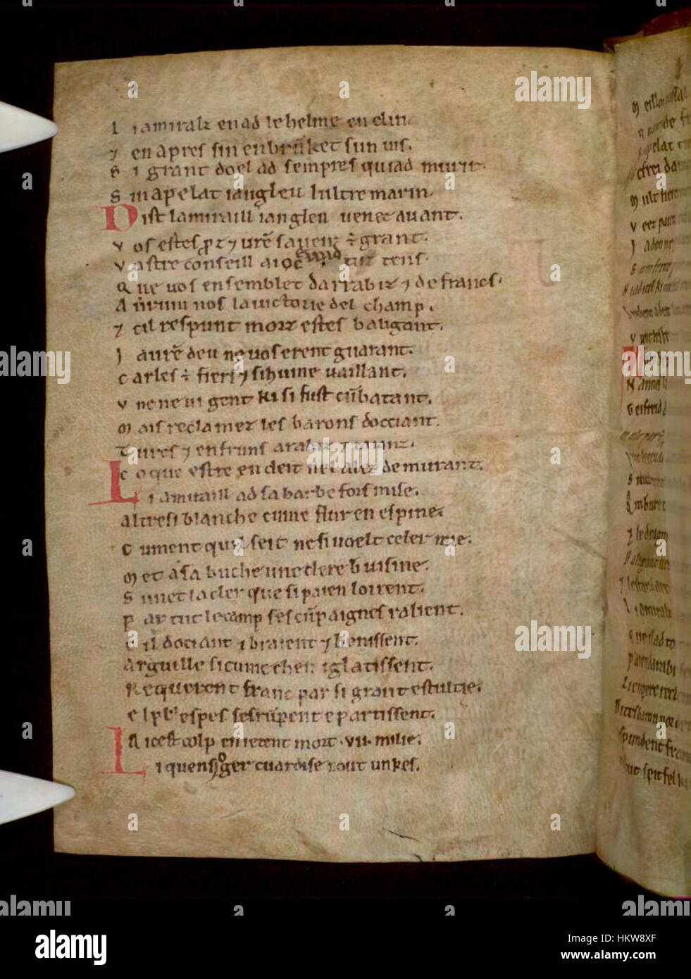 La Chanson de Roland, a French epic poem, is preserved in manuscript ...