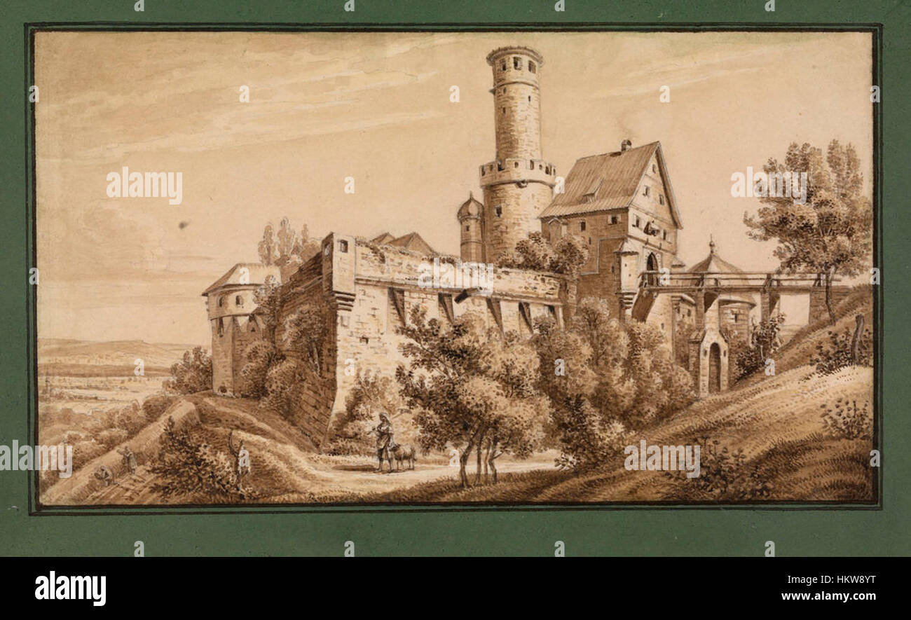 This painting by Friedrich Carl Rupprecht from around 1827 depicts ...