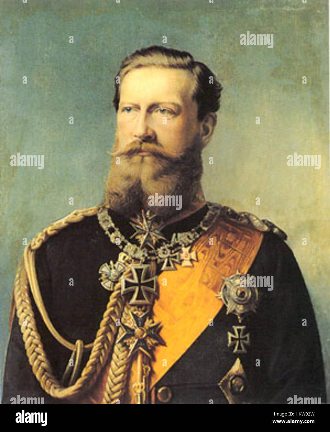 This historical painting portrays Friedrich III of Germany, capturing ...