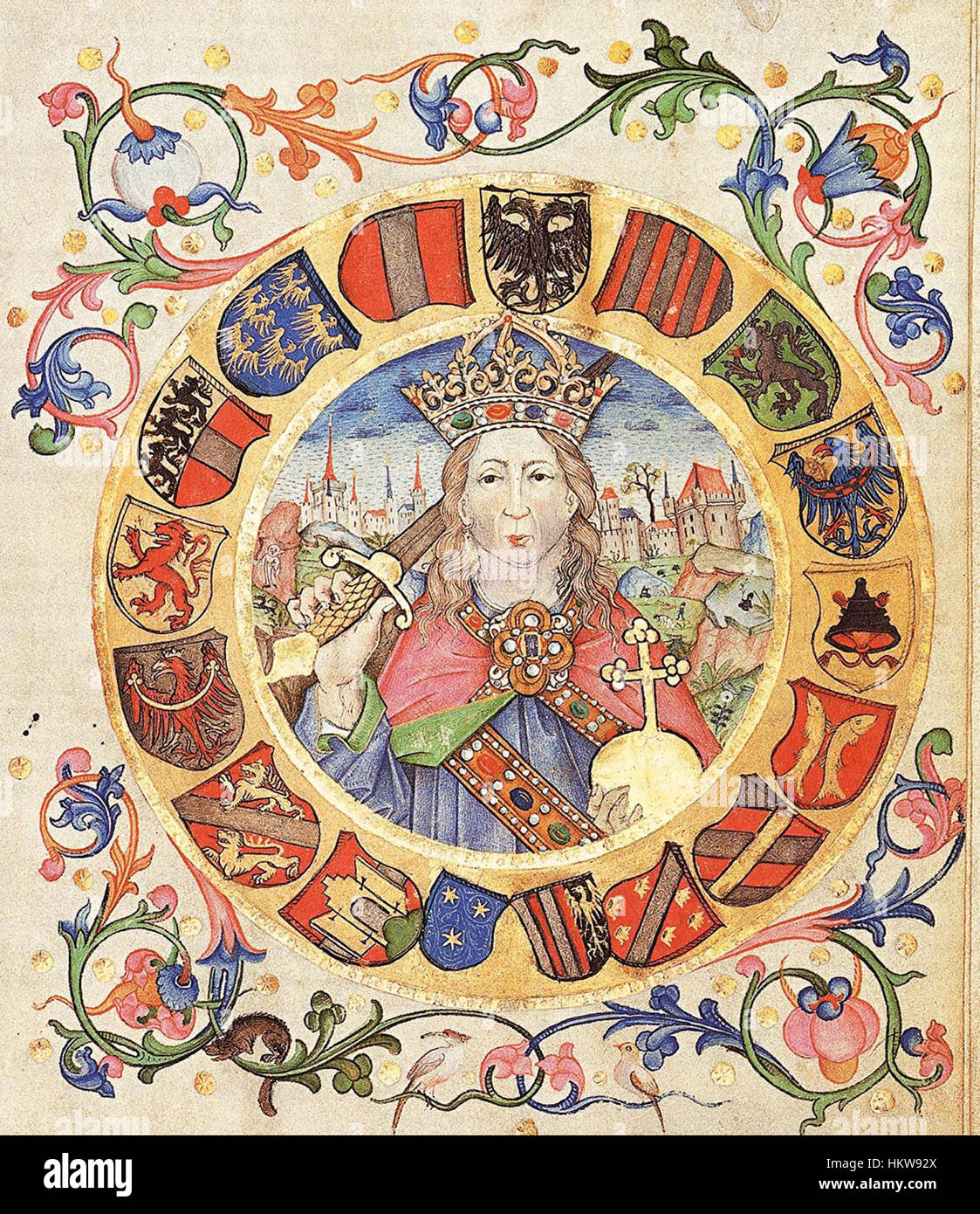 This historical artwork depicts Friedrich III., a significant figure in ...