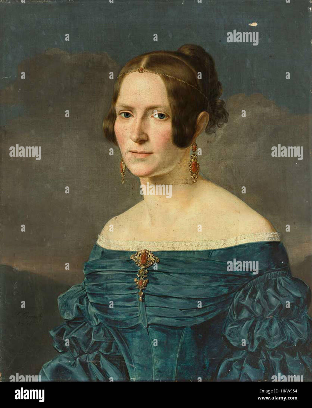 This portrait, *Damenportrait* by Friedrich Rantz, painted in 1840 ...