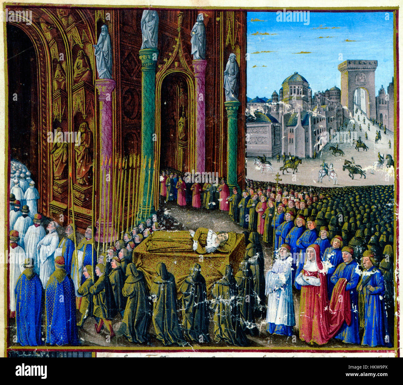This artwork depicts the funeral of Baldwin I, an important historical ...