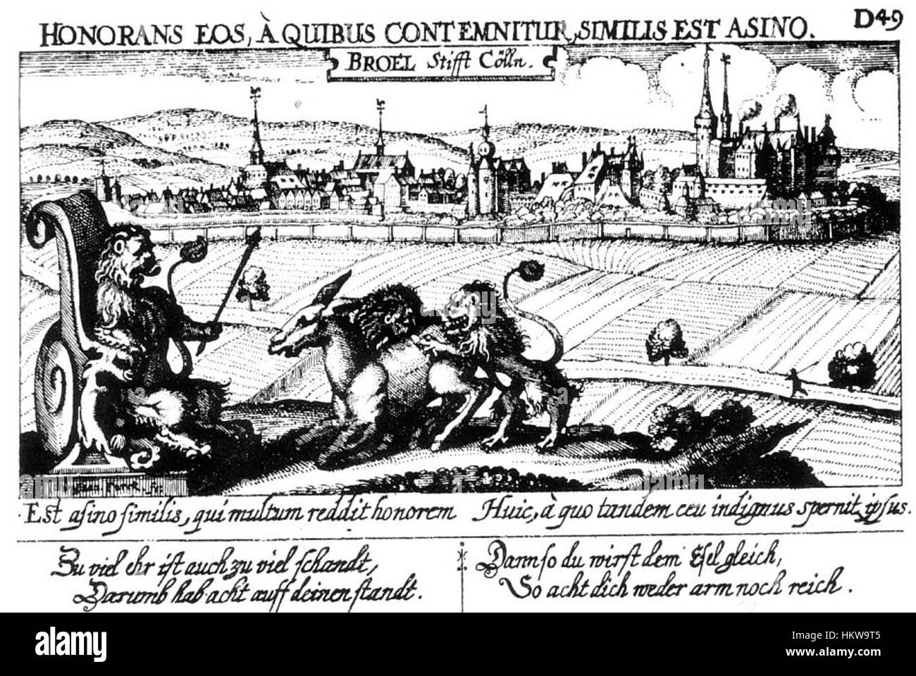 The painting by Furck features a dramatic composition with strong ...