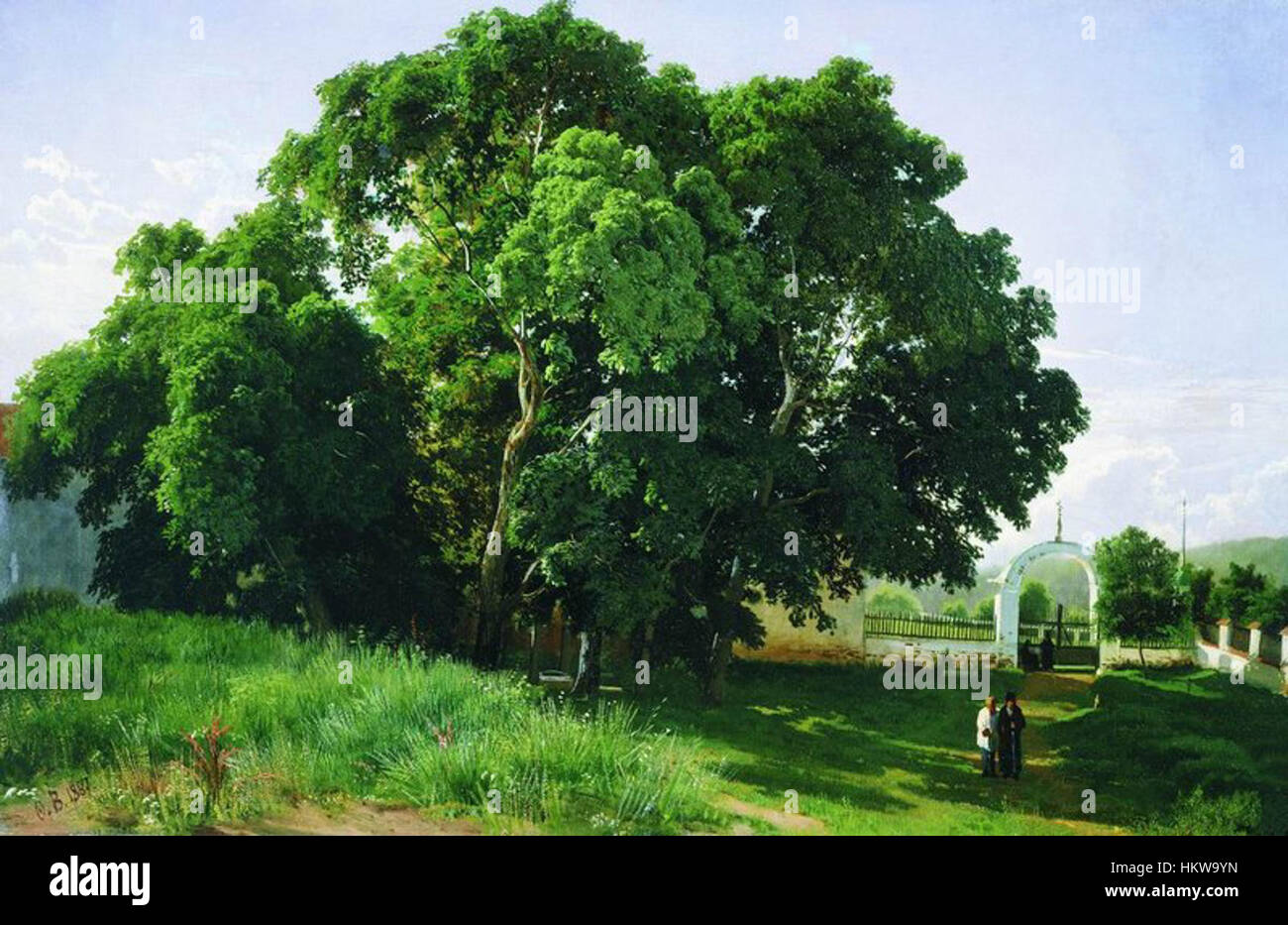 'Near a Church, Valaam' by Fyodor Vasilyev depicts a serene and ...